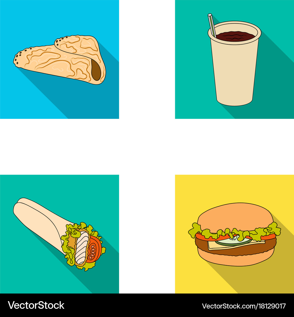Fast meal eating and other web icon in flat Vector Image