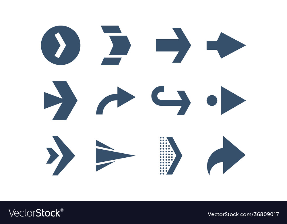 Flat arrow collection Royalty Free Vector Image