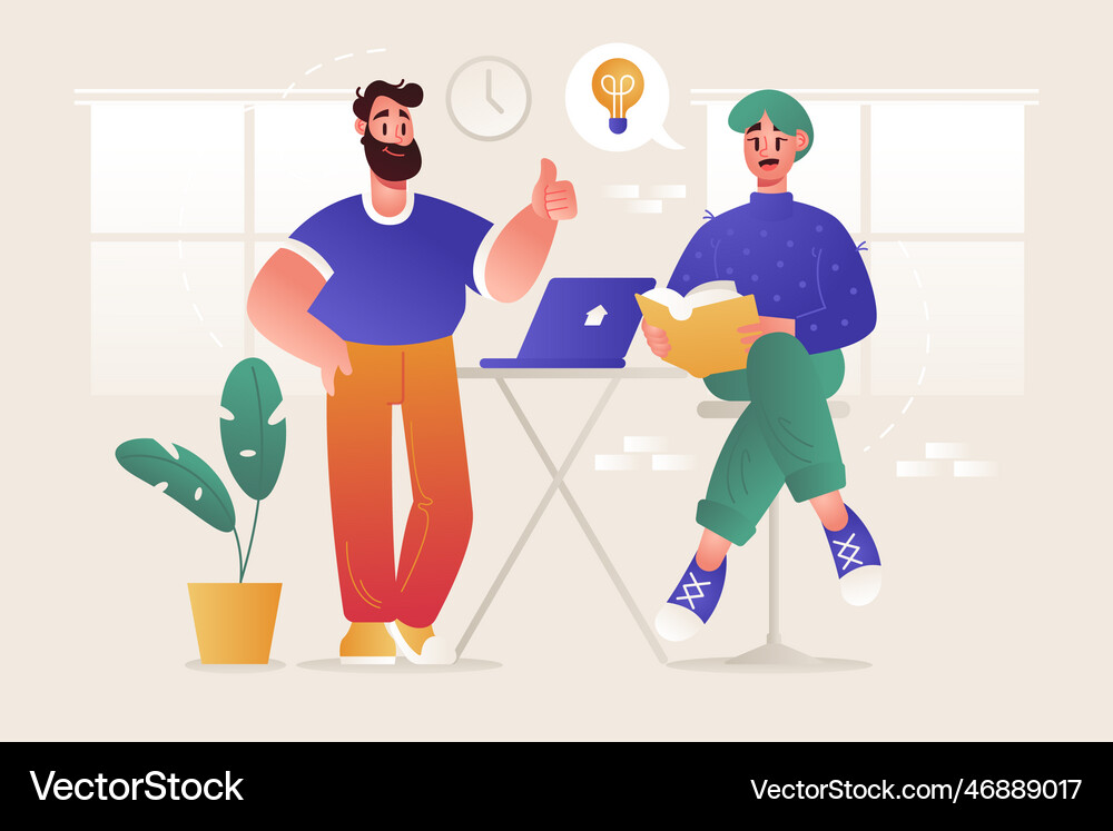 Flat design coworking Royalty Free Vector Image