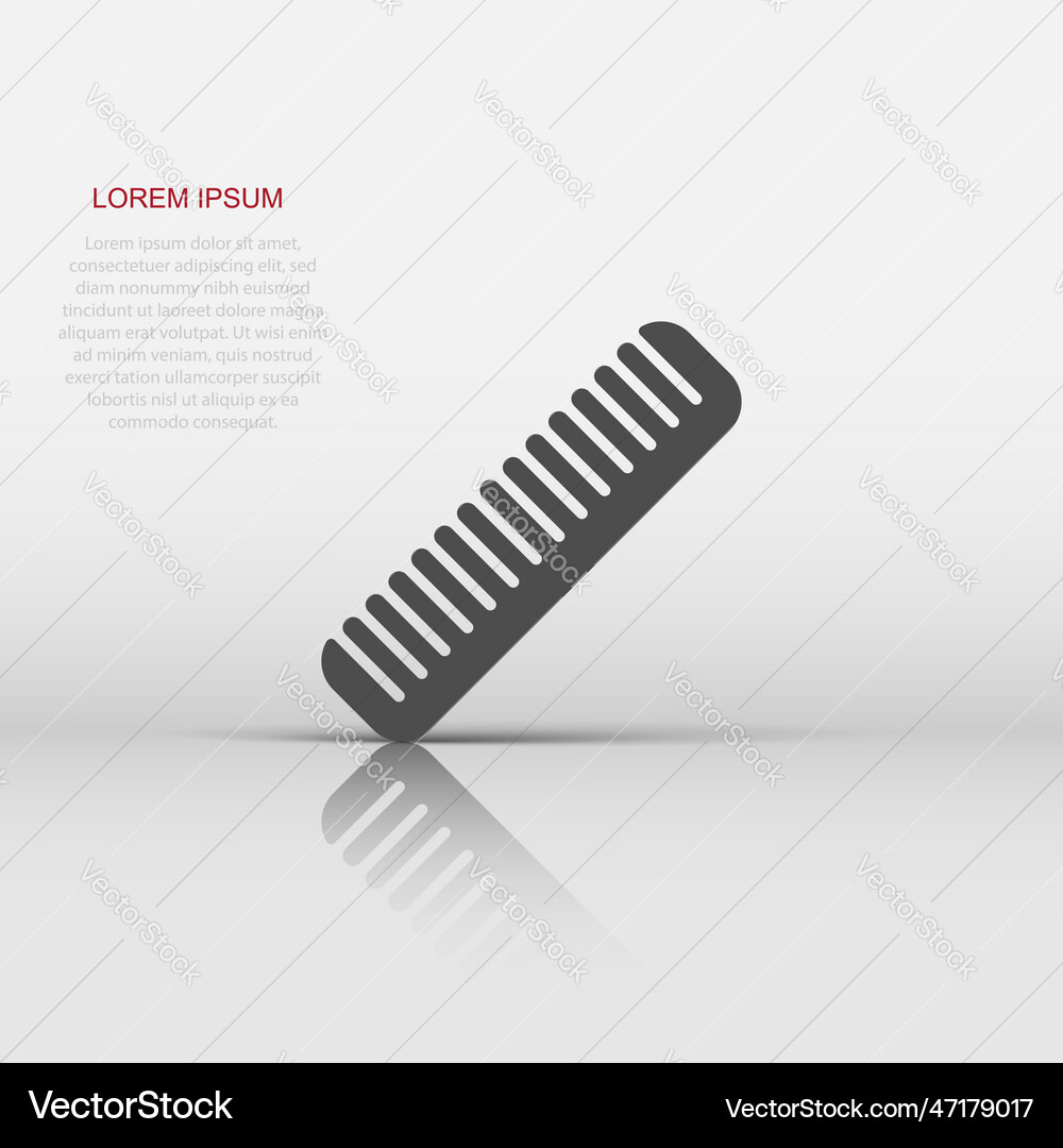 Hair brush icon in flat style comb accessory Vector Image