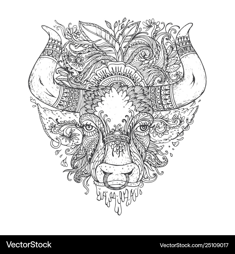 Hand drawn ornamental highly detailed abstract Vector Image