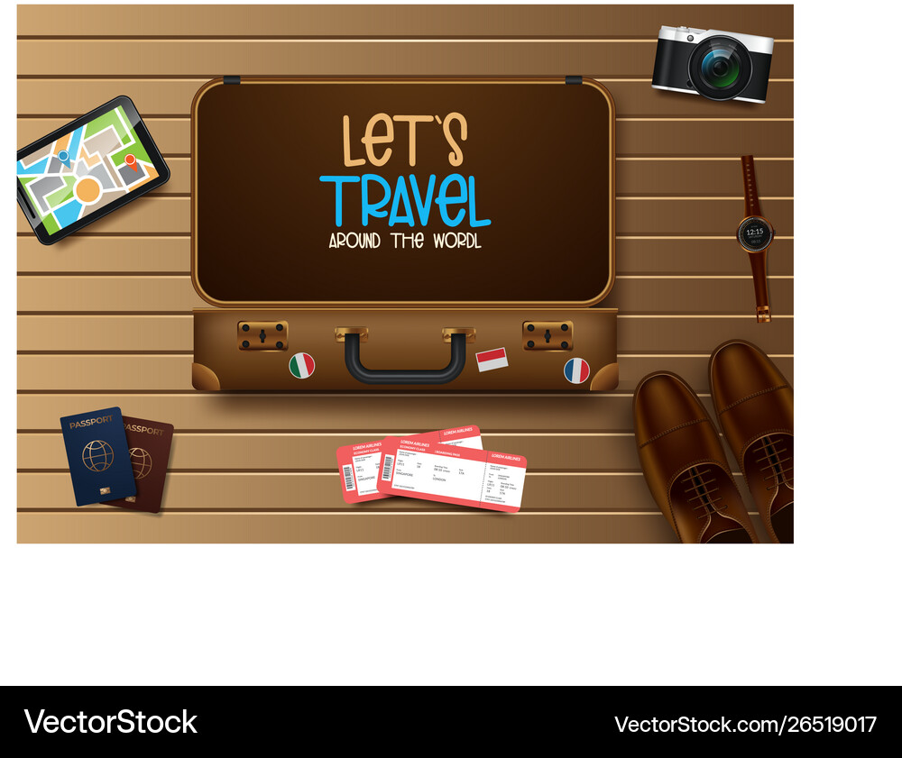 Travel and tourism background Royalty Free Vector Image