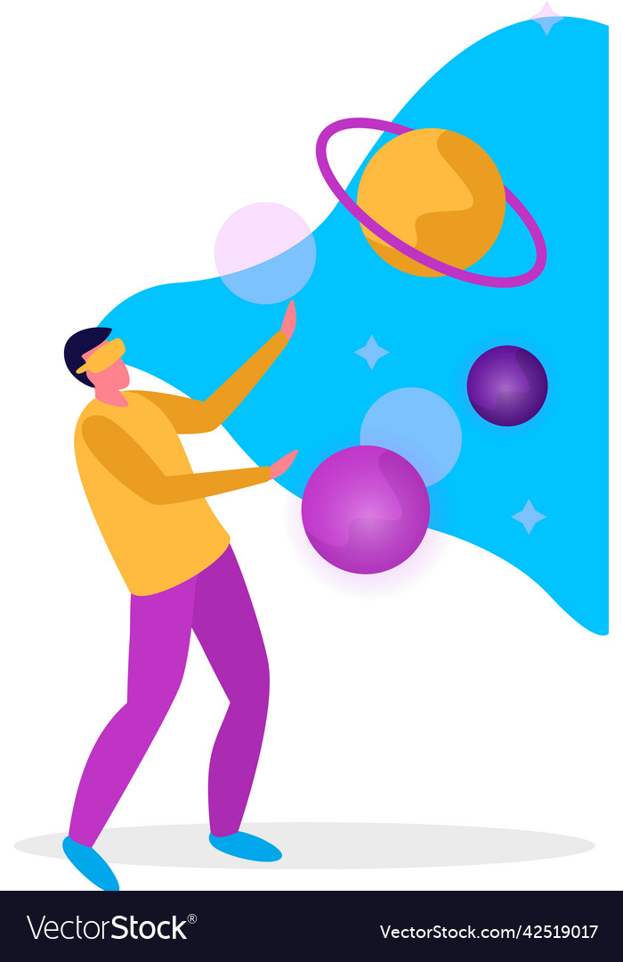 Virtual reality space composition Royalty Free Vector Image