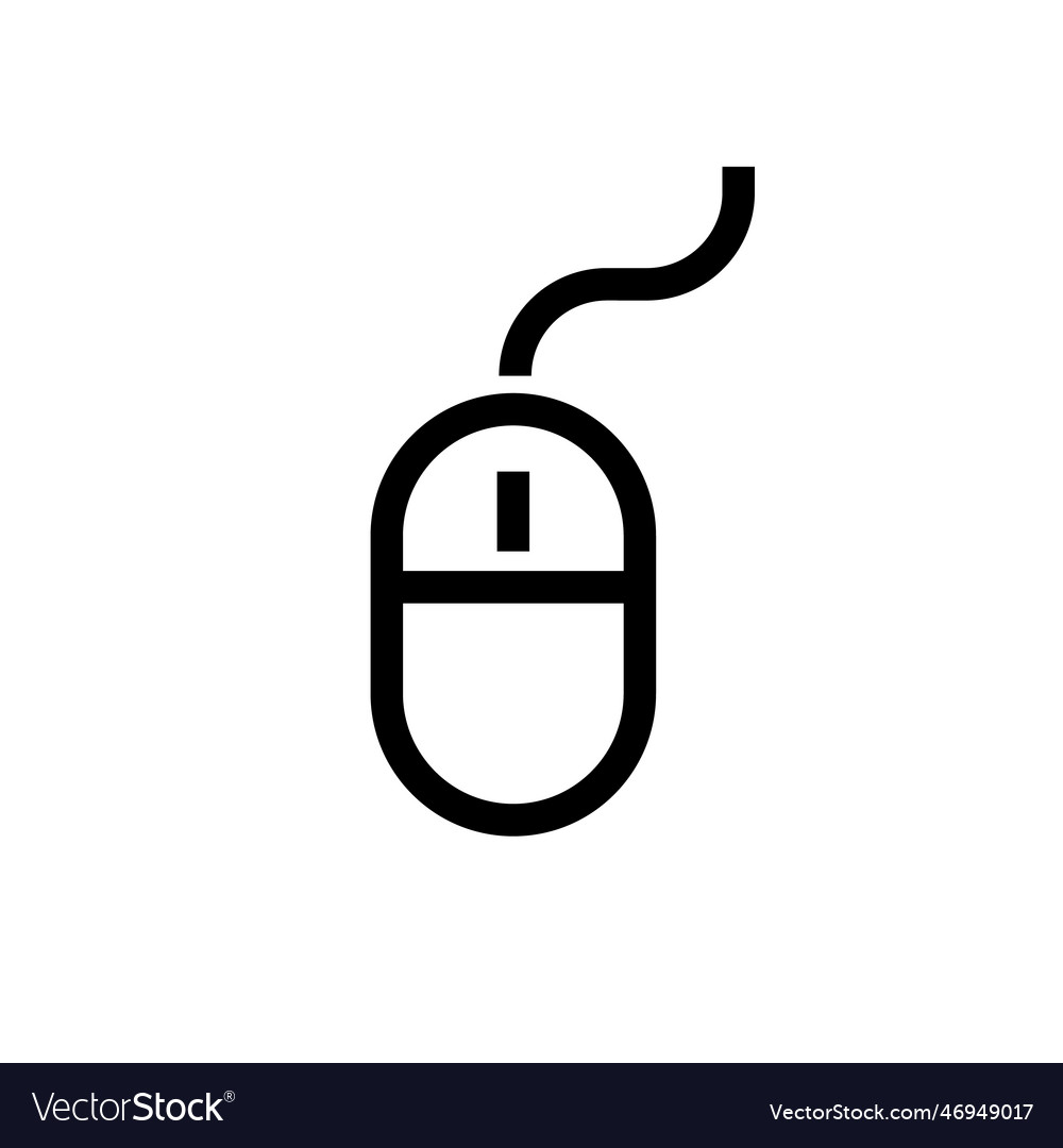 Wired computer mouse icon or computer work tool Vector Image