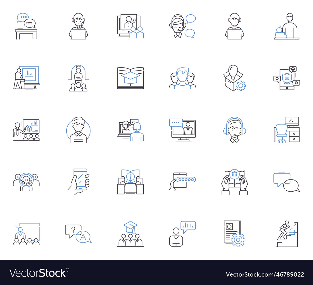 Advisor line icons collection guidance support Vector Image Advisor line icons collection guidance support Vector Image