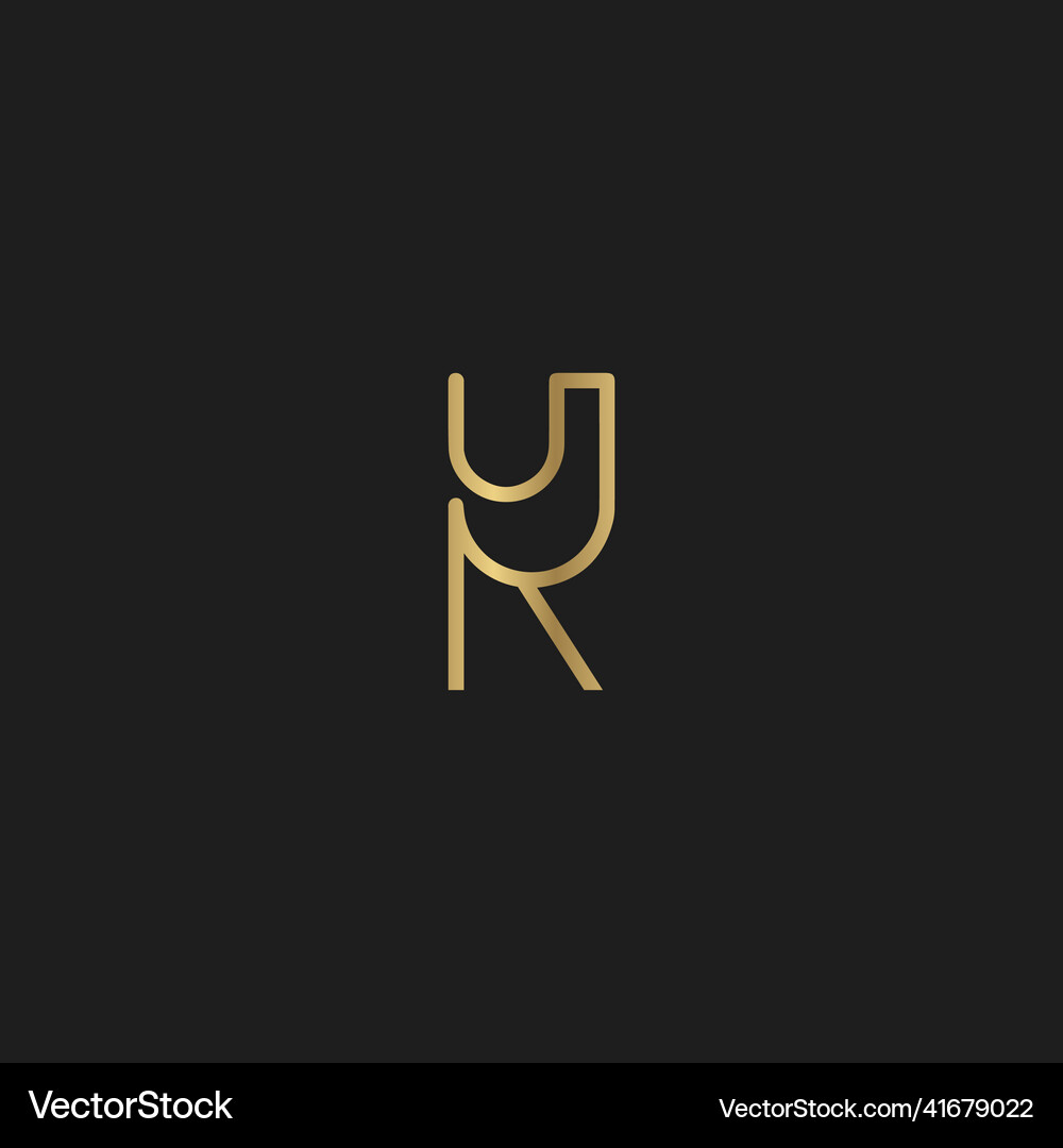 Alphabet initials logo ur ru u and r Royalty Free Vector