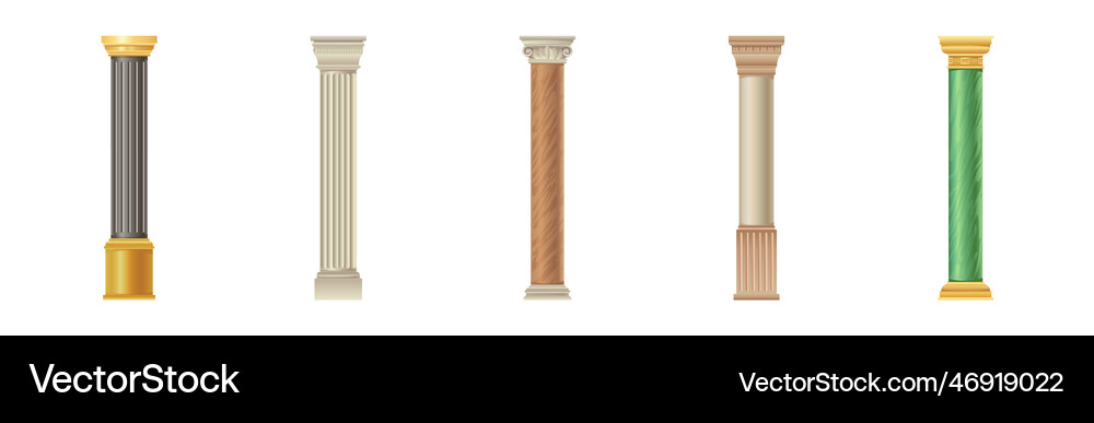 Ancient greek or rome columns and stone pillars Vector Image