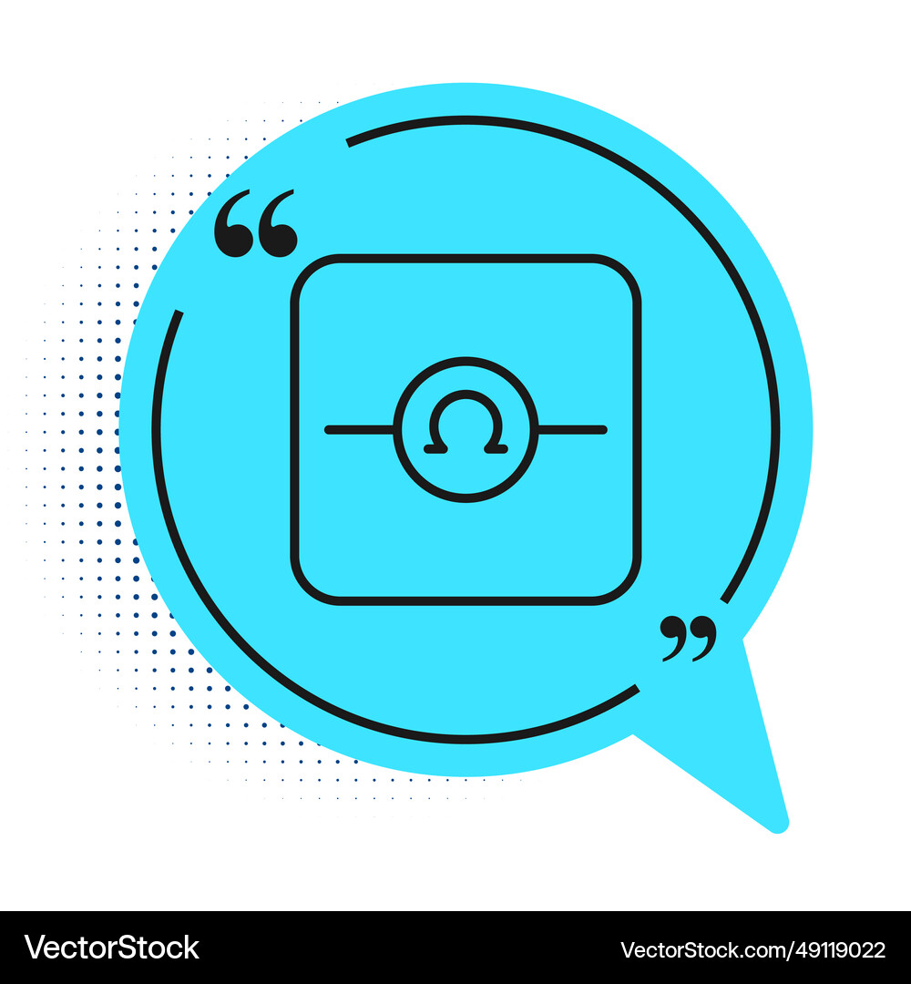 Black line ohmmeter icon isolated on white Vector Image