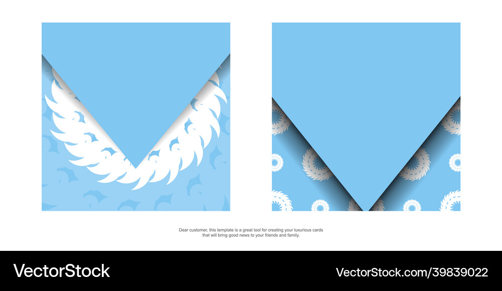Blue color brochure template with abstract white Vector Image