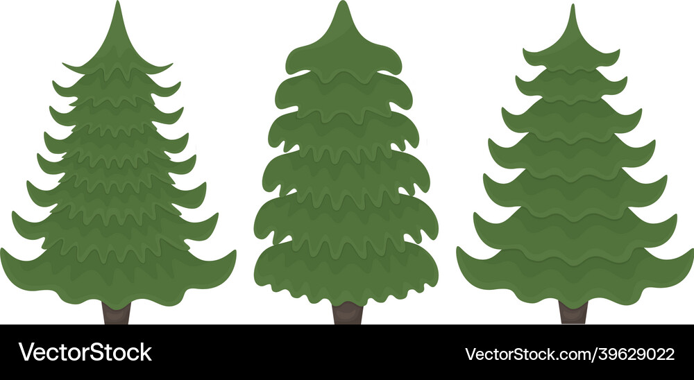 Christmas trees a set of three trees Royalty Free Vector