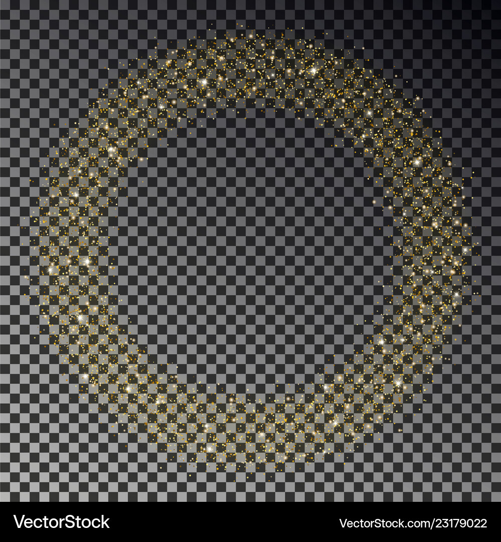 Circle gold glitter sparkle star dust r Royalty Free Vector
