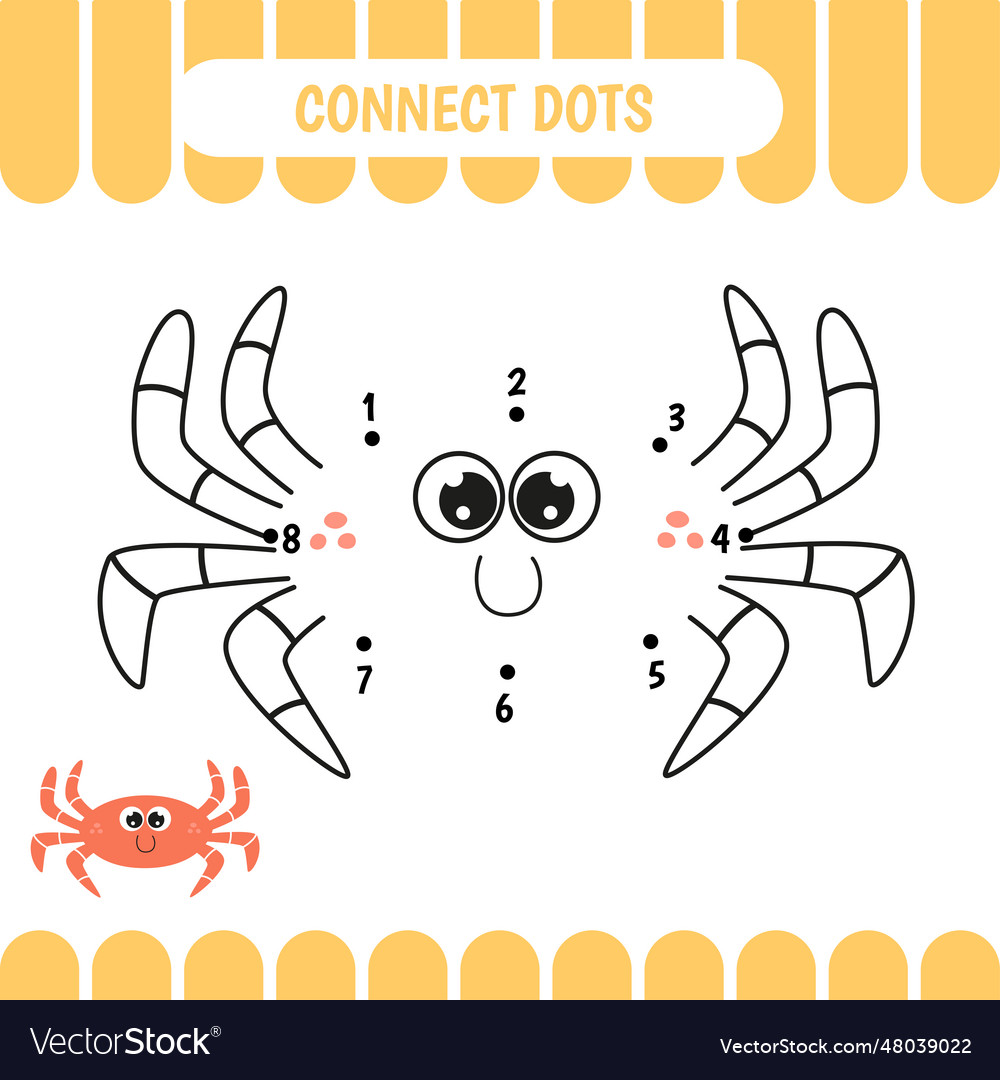 Dot to dot educational game for preschool kids Vector Image