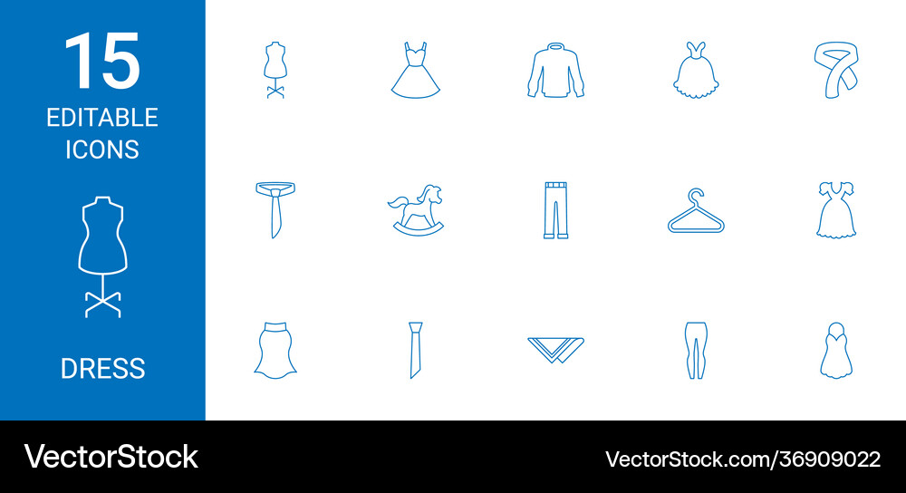 Dress icons Royalty Free Vector Image - VectorStock