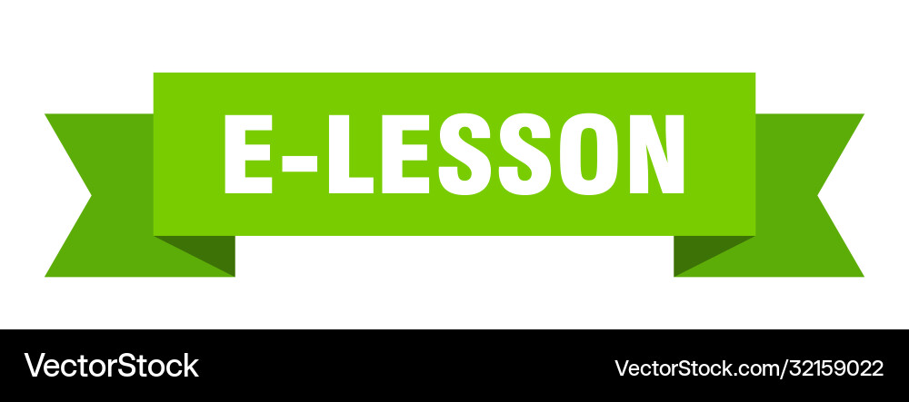 E-lesson ribbon isolated band sign Royalty Free Vector Image