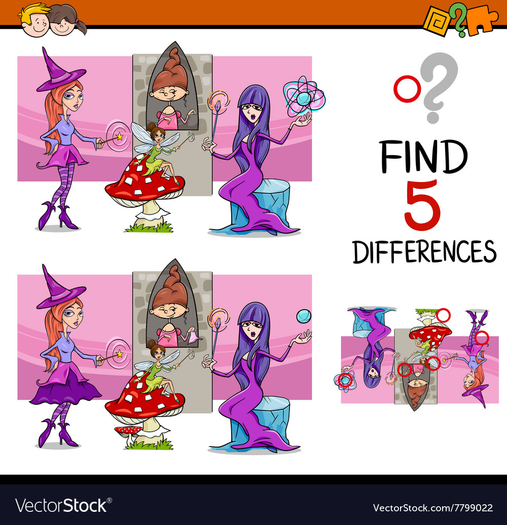 Find the differences task Royalty Free Vector Image