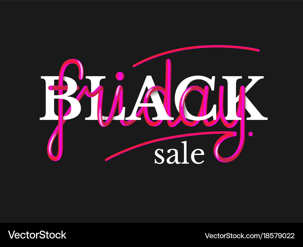 Hand drawing lettering black friday in white Vector Image