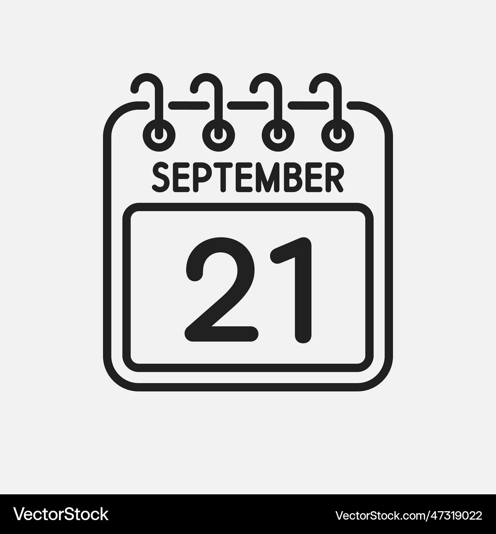 Icon page calendar day - 21 september Royalty Free Vector
