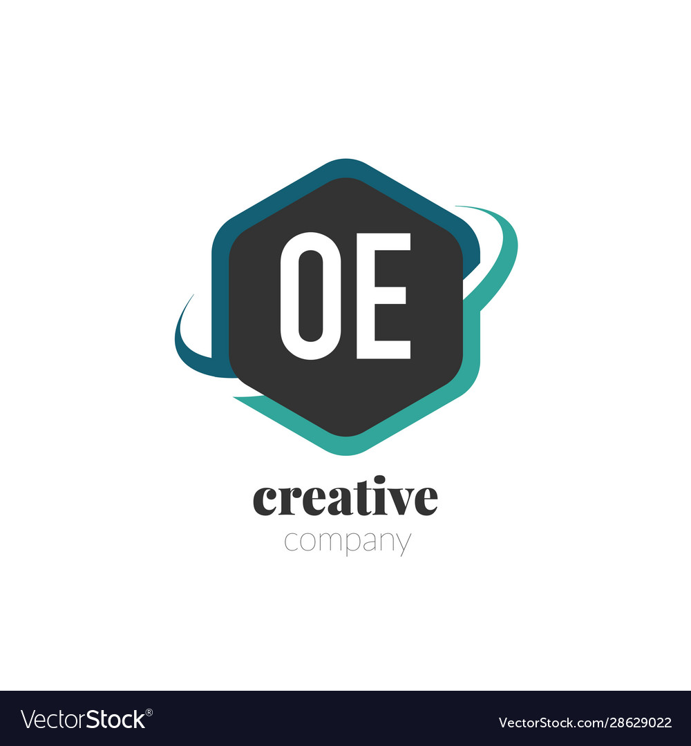 Initial letter oe creative hexagonal design logo Vector Image