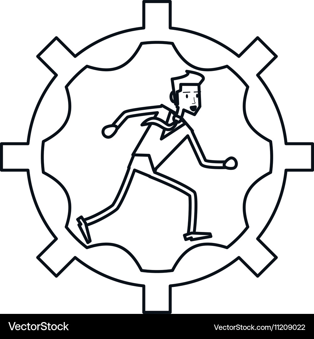 Isolated businessman avatar inside gear design Vector Image