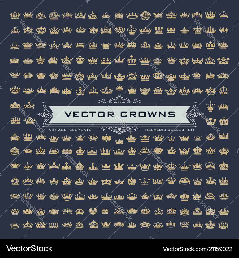 King and queen crowns symbols Royalty Free Vector Image