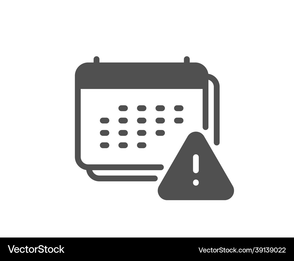 Notification icon calendar notice sign Royalty Free Vector