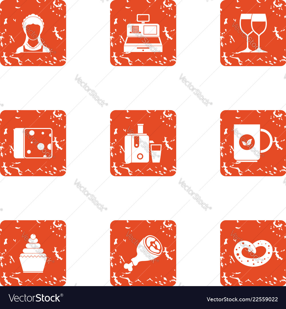 Refill icons set grunge style Royalty Free Vector Image