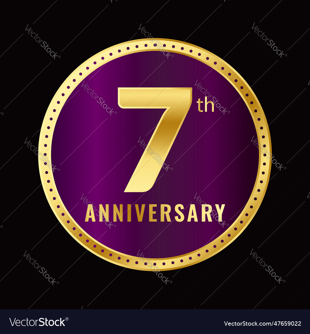 Seven years anniversary celebration emblem Vector Image Seven years anniversary celebration emblem Vector Image