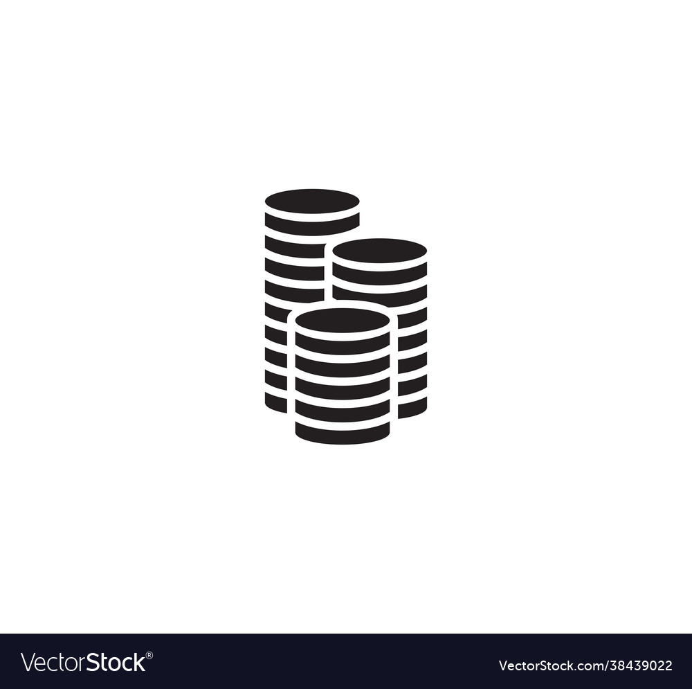 Stack coins Royalty Free Vector Image - VectorStock