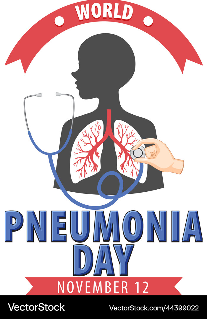 World pneumonia day poster design Royalty Free Vector Image