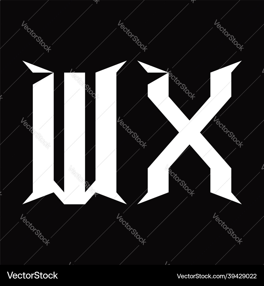 Wx logo monogram with slice shape design template Vector Image