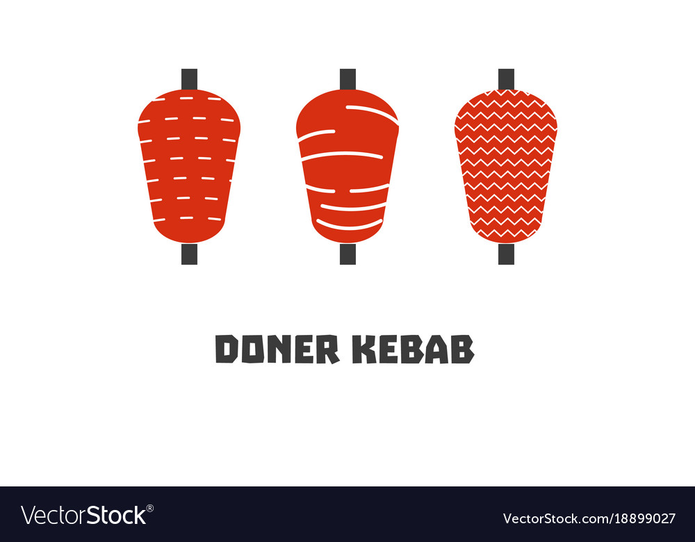 Doner kebab icon set Royalty Free Vector Image