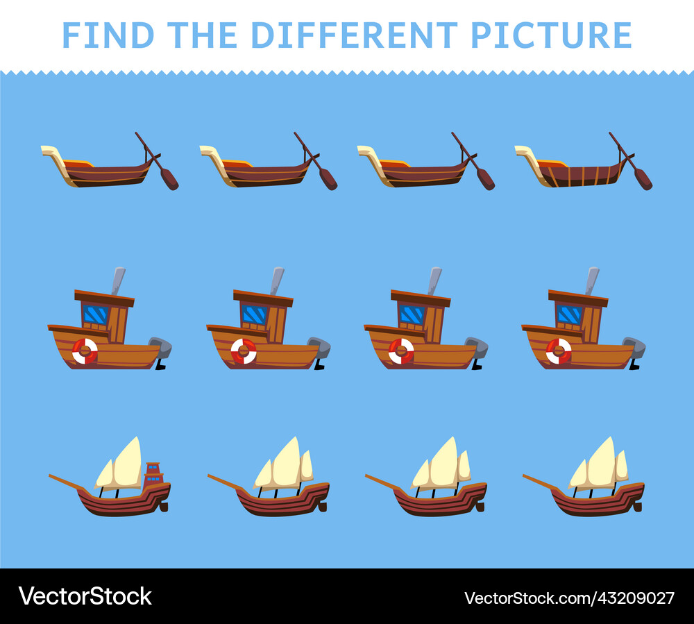 Education game for children find the different Vector Image