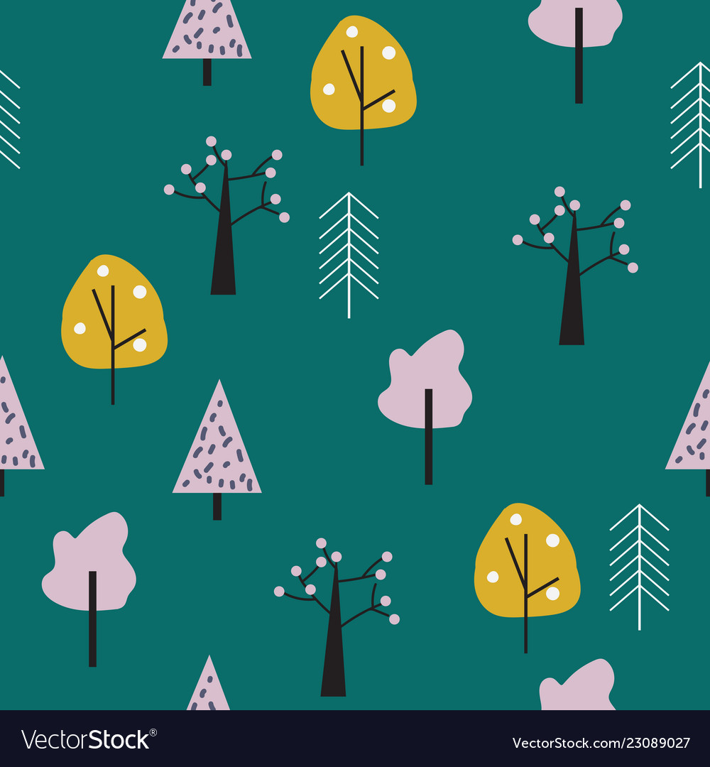 Geometric forest seamless pattern Royalty Free Vector Image