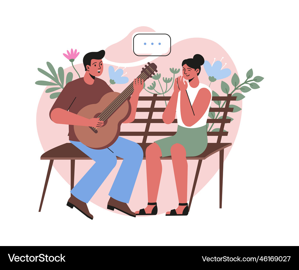 Happy romantic couple spending time together Vector Image