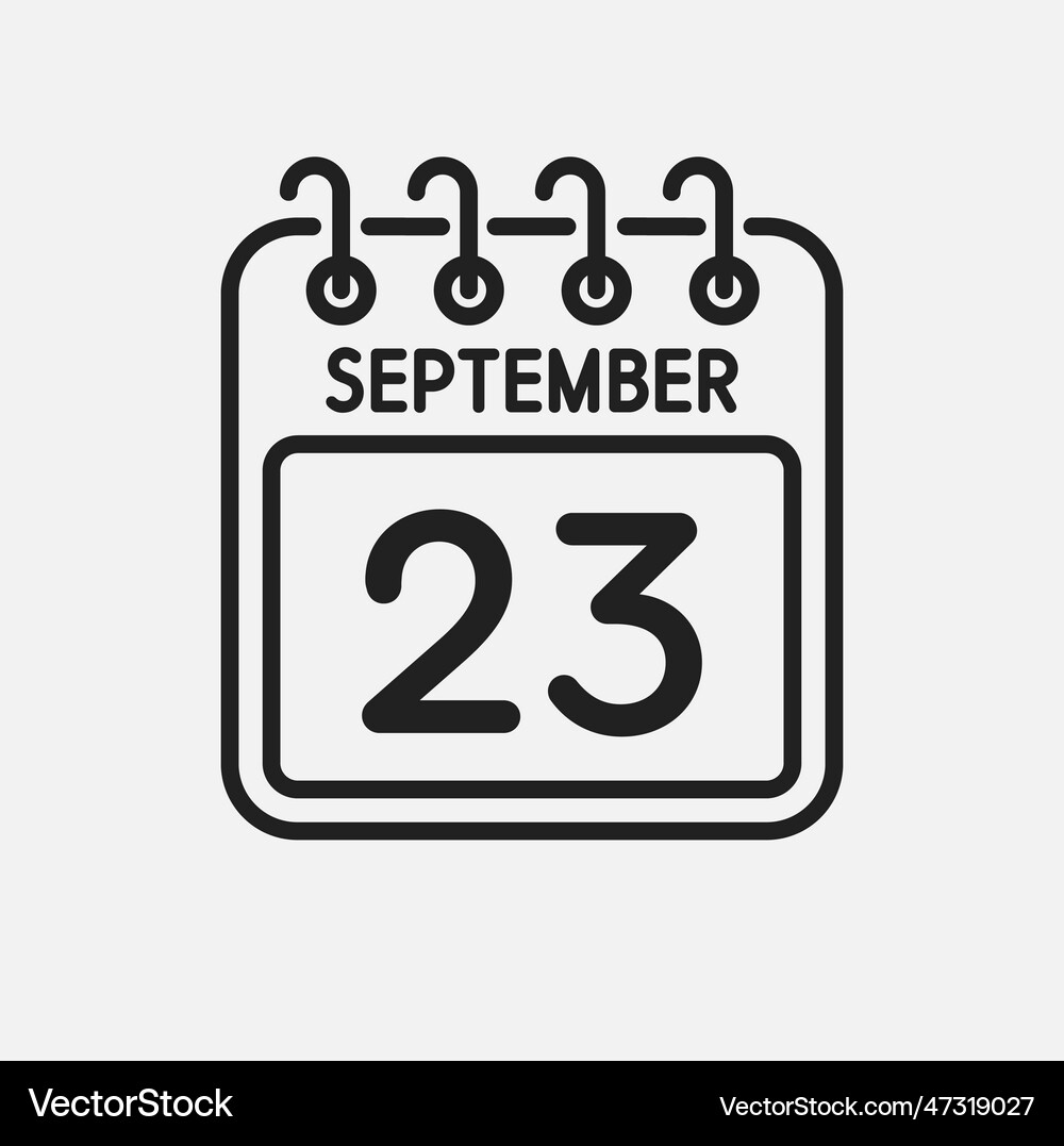Icon page calendar day - 23 september Royalty Free Vector