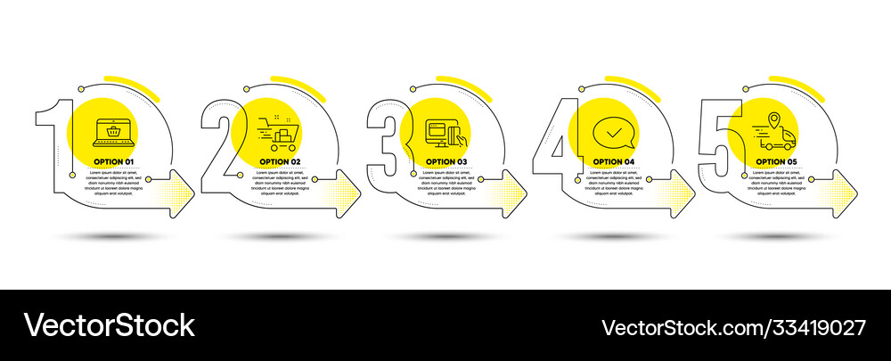 Infographic timeline with icons and 5 steps Vector Image