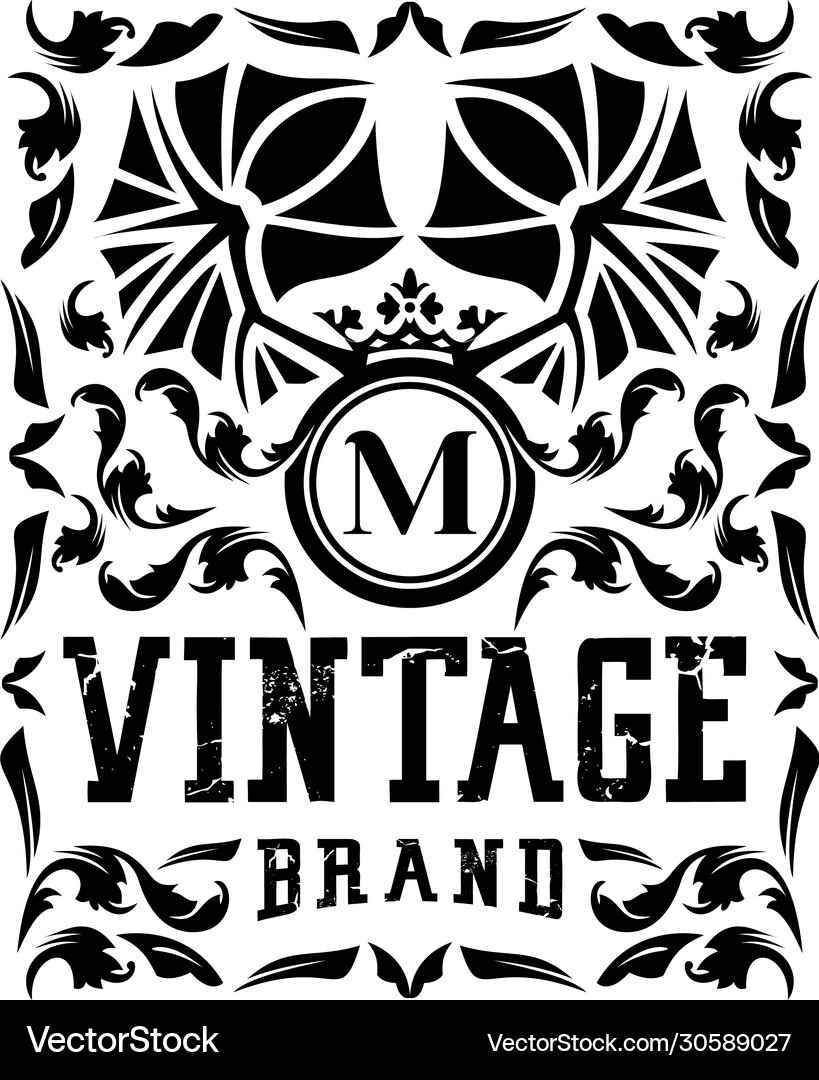 Letter m vintage logo design Royalty Free Vector Image