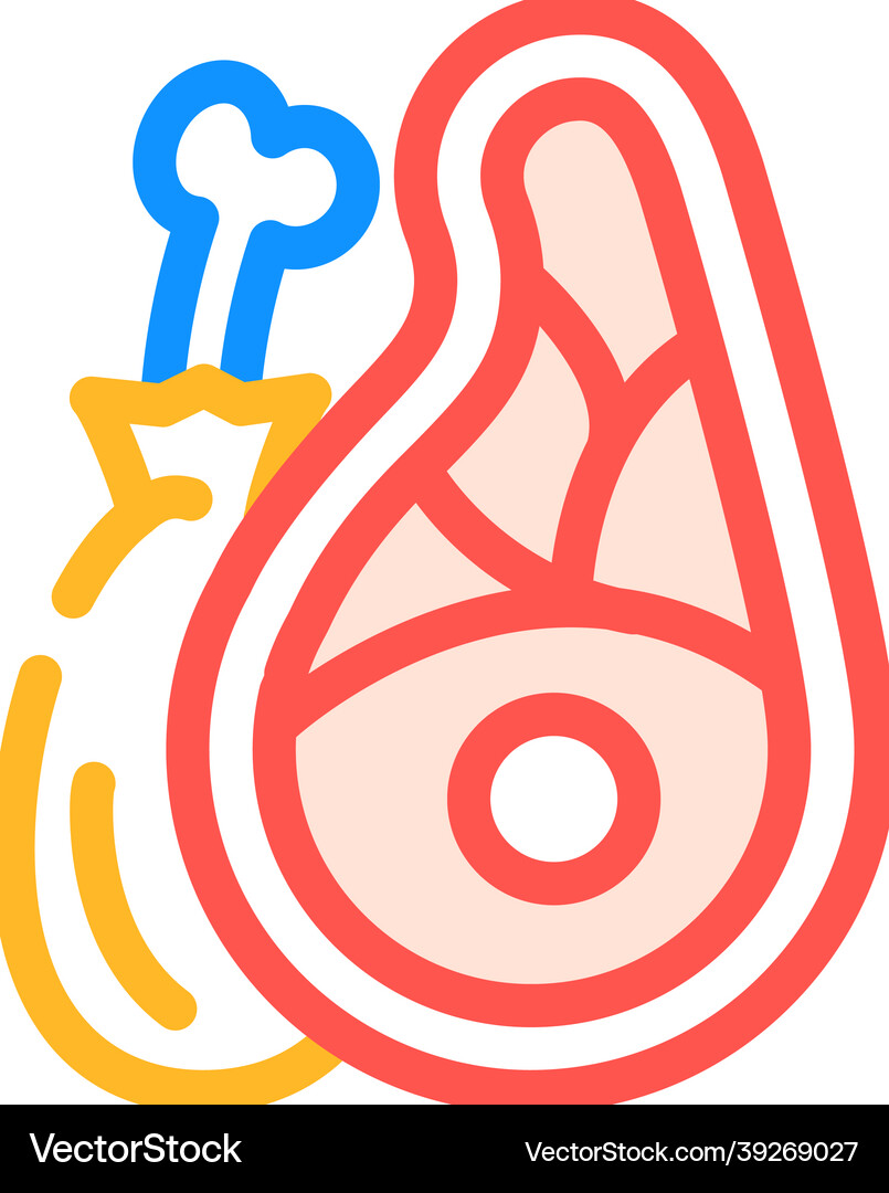 Meat product color icon Royalty Free Vector Image