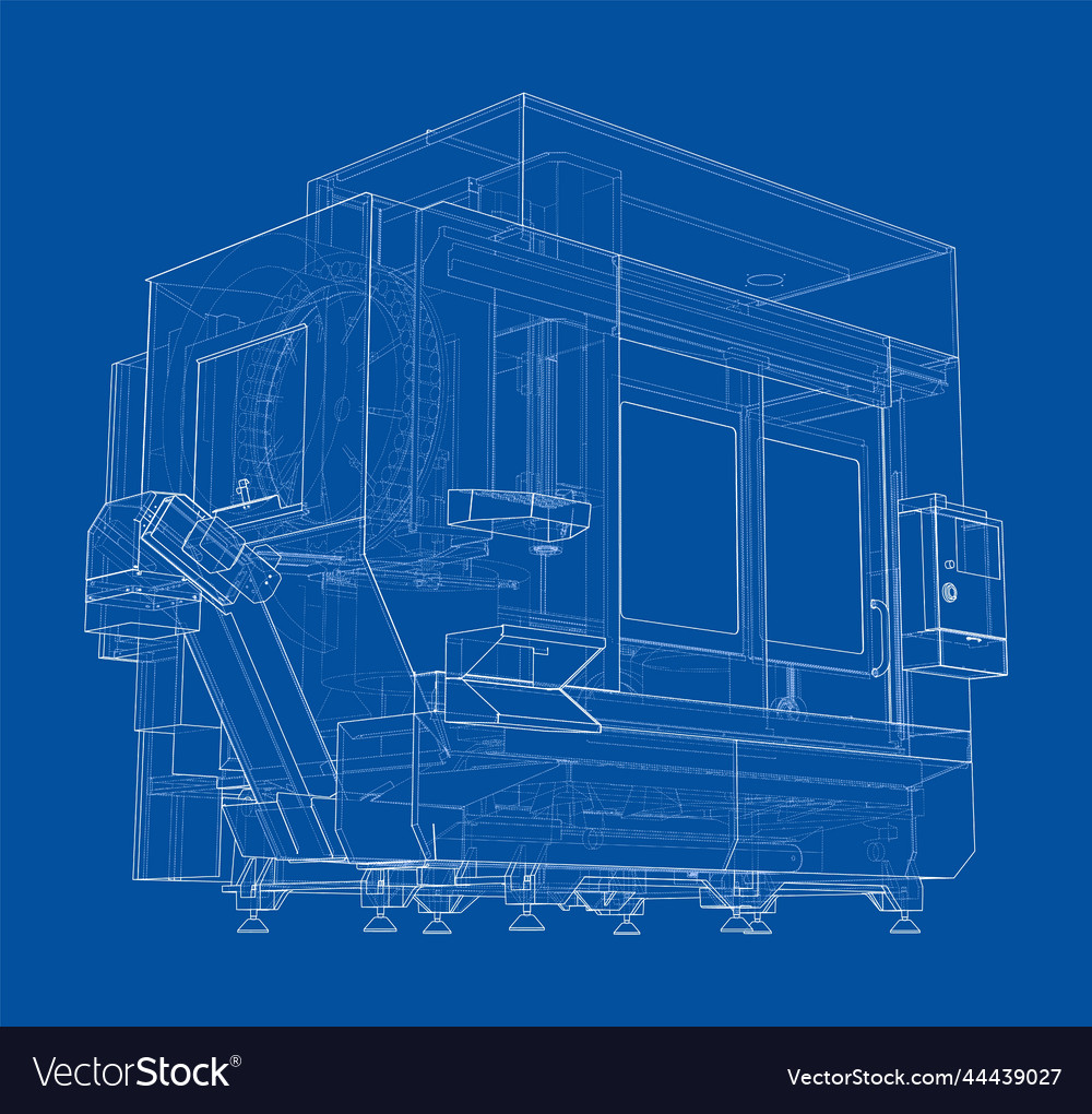 Metalworking cnc milling machine Royalty Free Vector Image