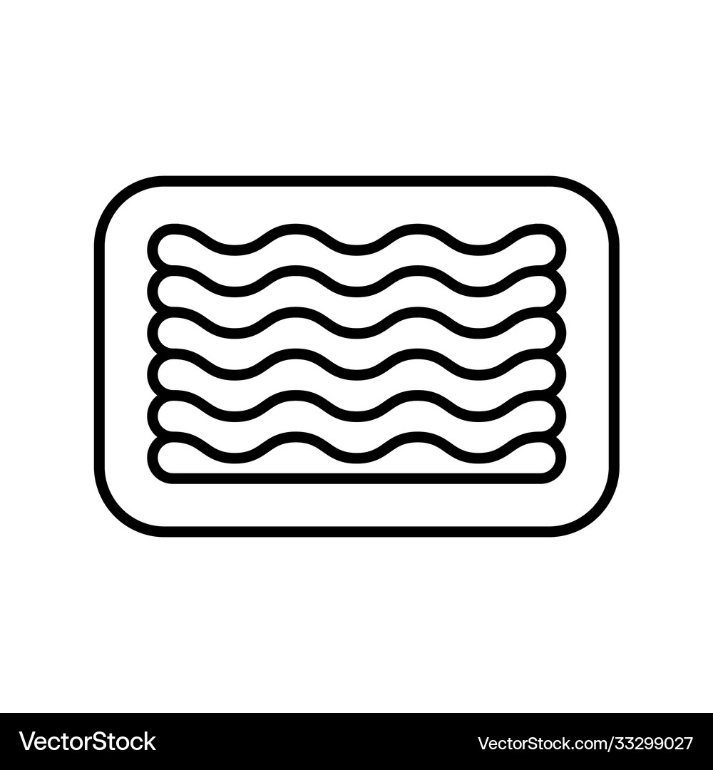 Minced meat in tray linear icon industrial Vector Image