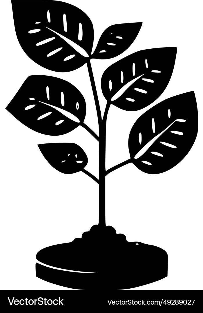 Plant - black and white isolated icon Royalty Free Vector