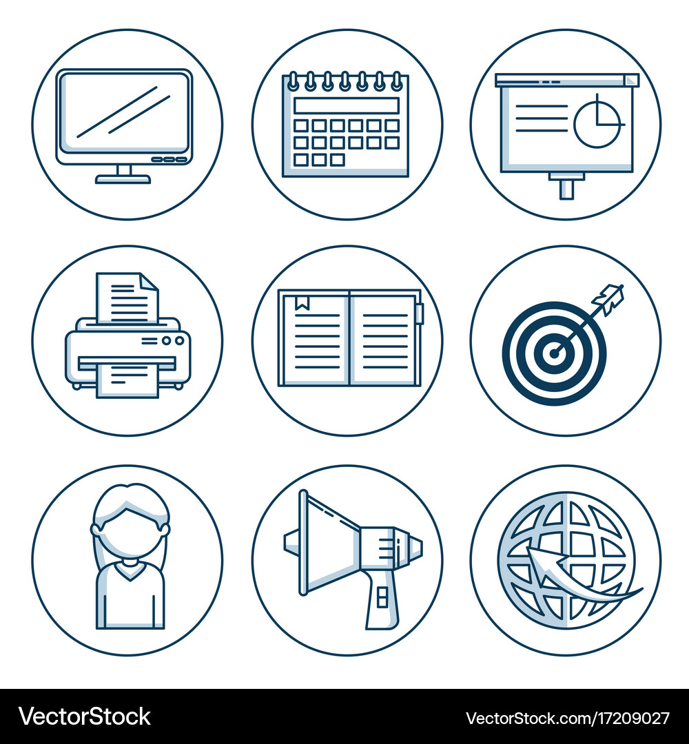 Set of business and office work elements Vector Image