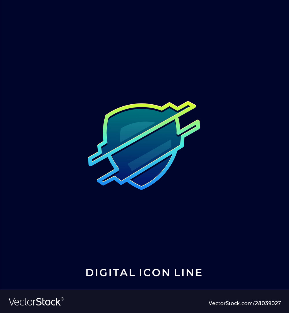 Shield technology template Royalty Free Vector Image