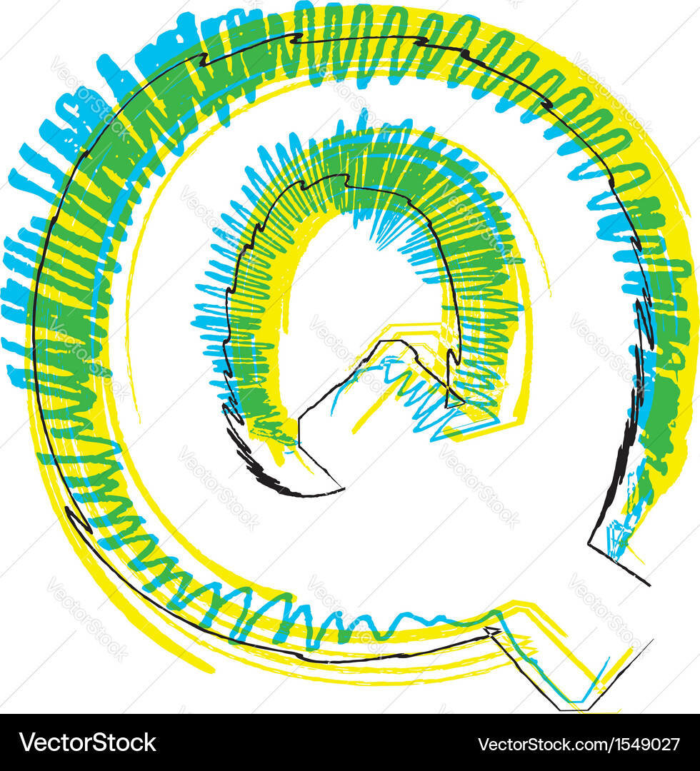 Sketch font letter r Royalty Free Vector Image