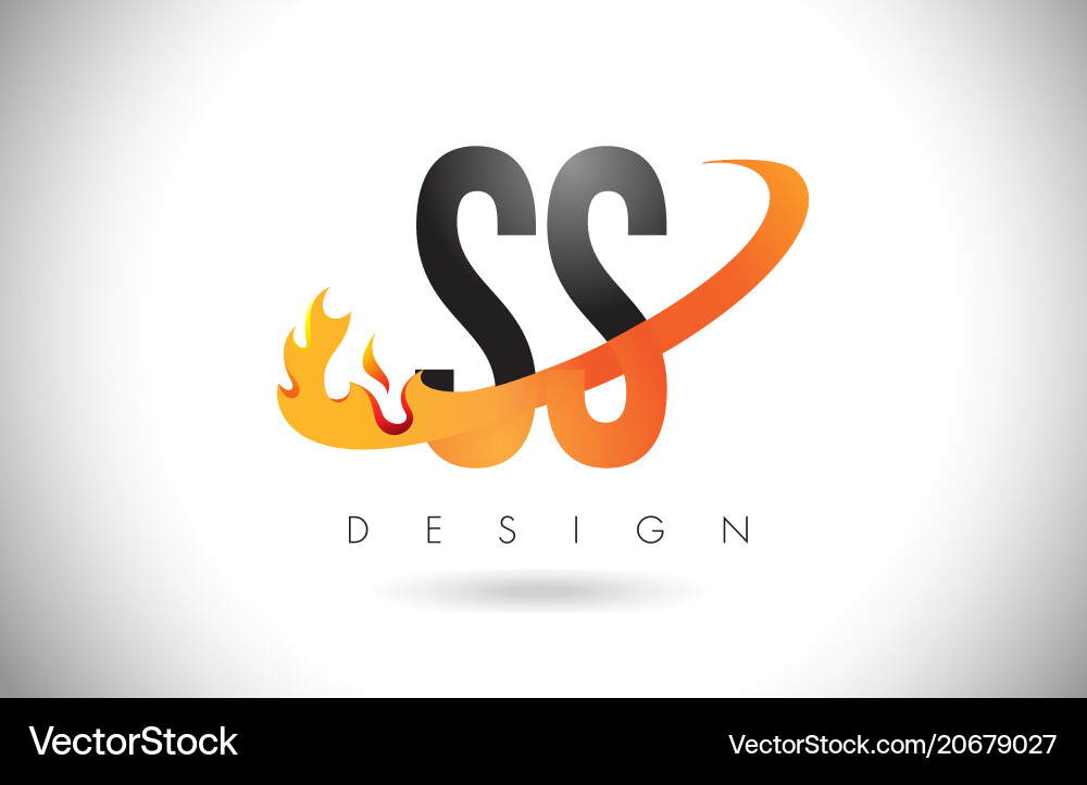 Ss s s letter logo with fire flames design Vector Image