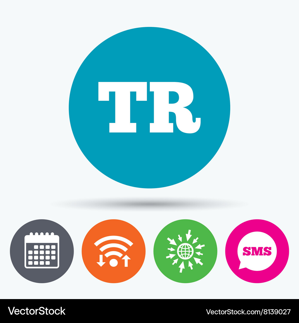 Turkish language sign icon tr translation Vector Image