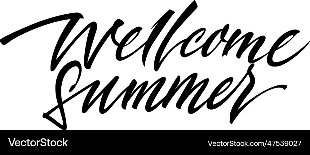 Welcome summer lettering Royalty Free Vector Image