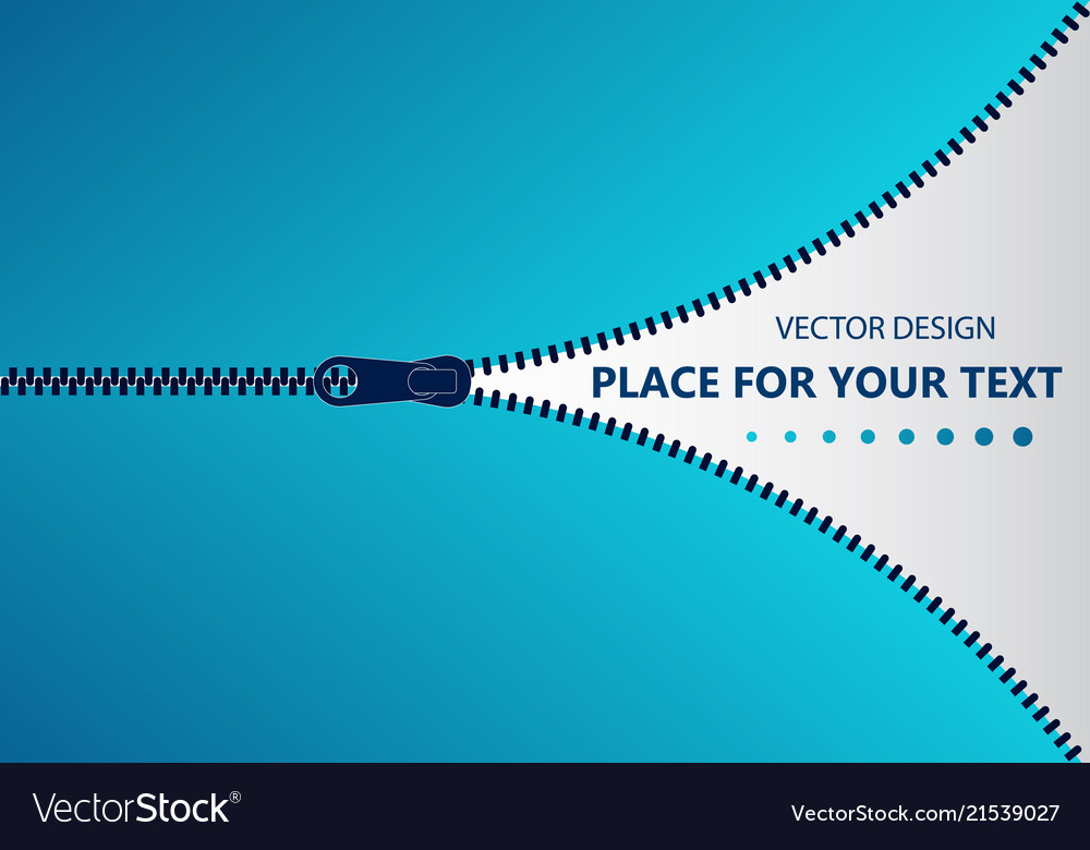 Zipper buttoned open Royalty Free Vector Image