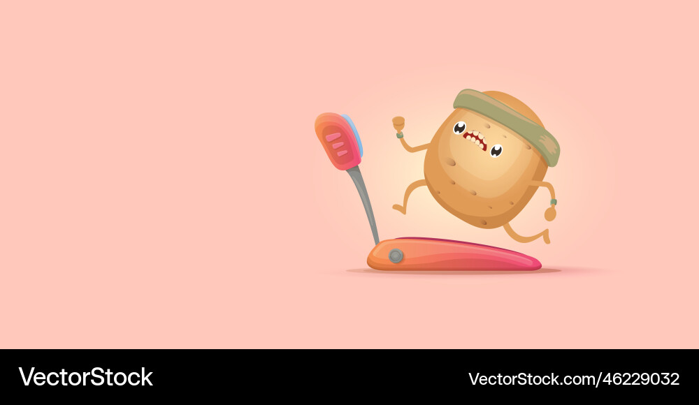 Cartoon funky potato character running or jogging Vector Image