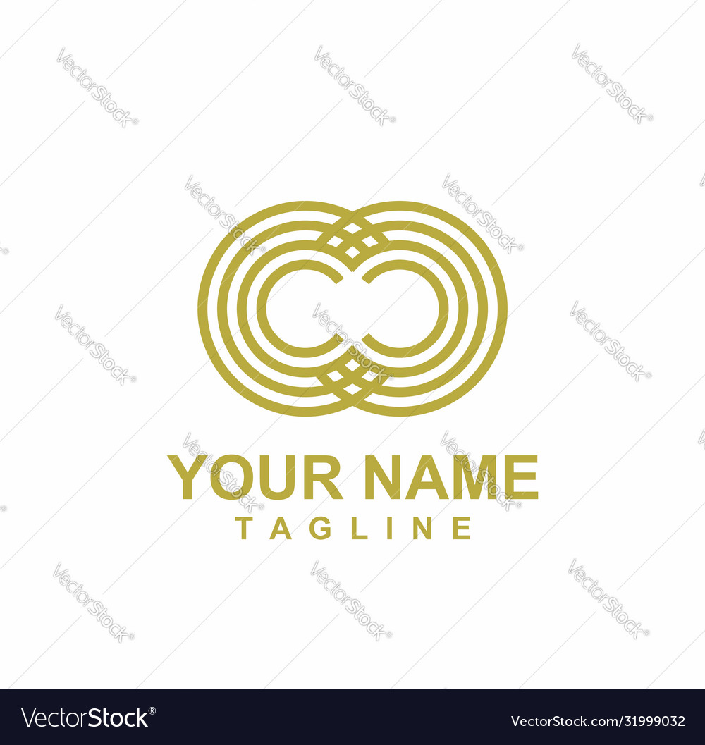 CCOO Initial Geometric Logo Royalty Free Vector Image